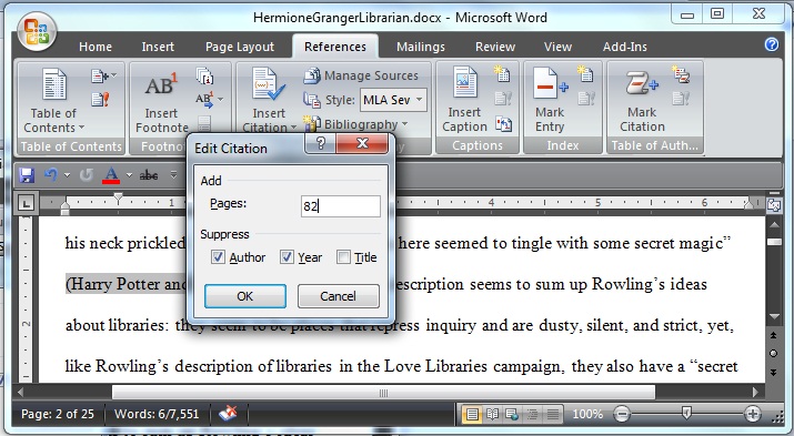 Using Microsoft Word To Create References And Bibliographies0 Olson 